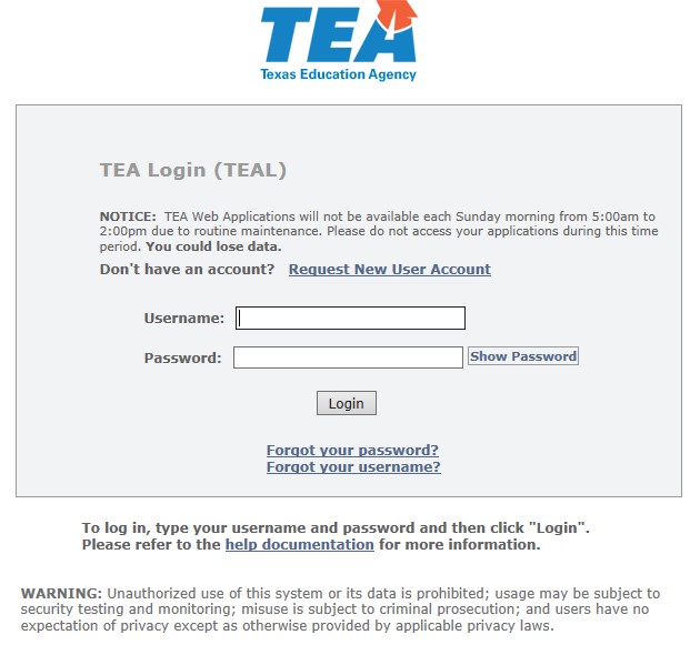 Create a TEAL User Account and Request Access to a Web Application ...