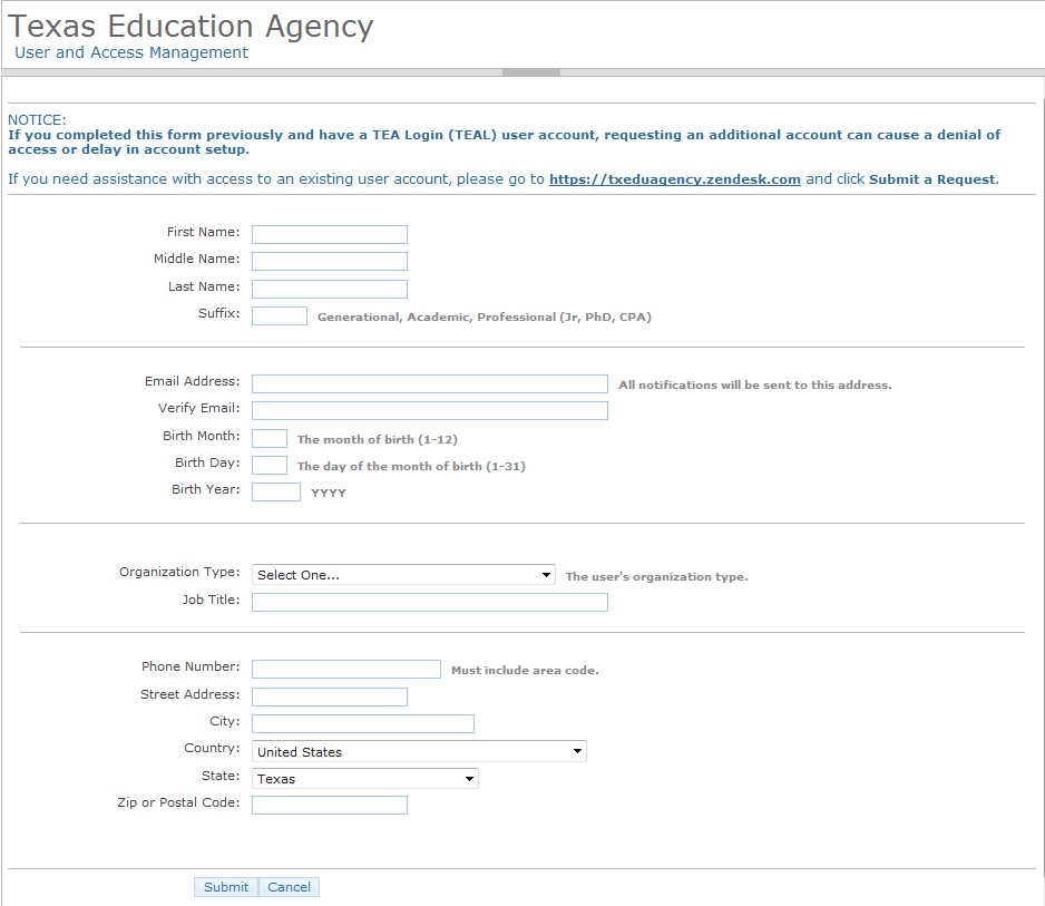 Create a TEAL User Account and Request Access to a Web Application ...
